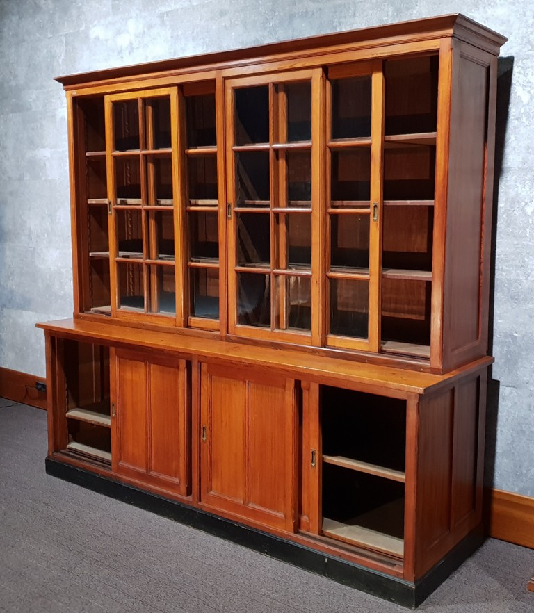 Cabinets: Antique Breakfront Pitch Pine School University Lab Cabinet ...